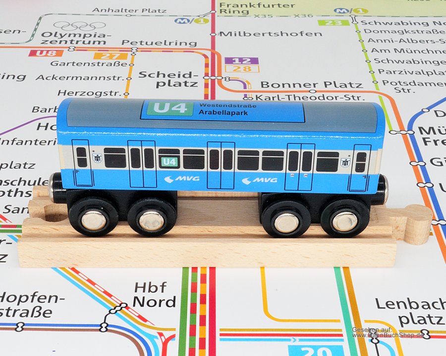 Holz U-Bahn München | Spielzeug für Kinder | Linie U4 | Westendstraße ...