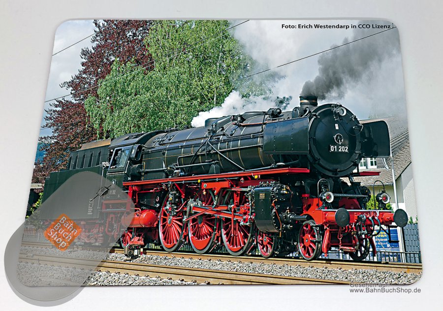 Mauspad: Schnellzug-Dampflokomotive Br 01 202 mit Kohlen-Schlepptende ...